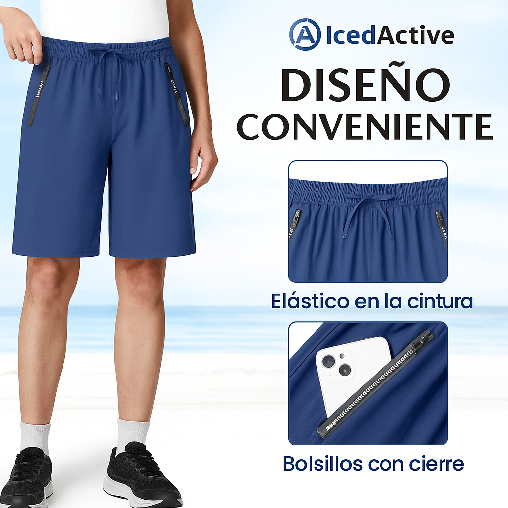 IcedActive | Shorts elásticos de secado rápido Ice Silk – Que Usar Hoy